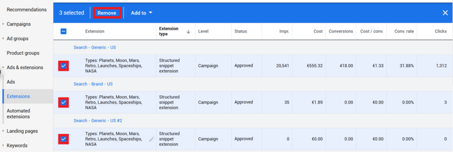 Effective Structured Snippet Extensions: Setup & Examples - Store Growers
