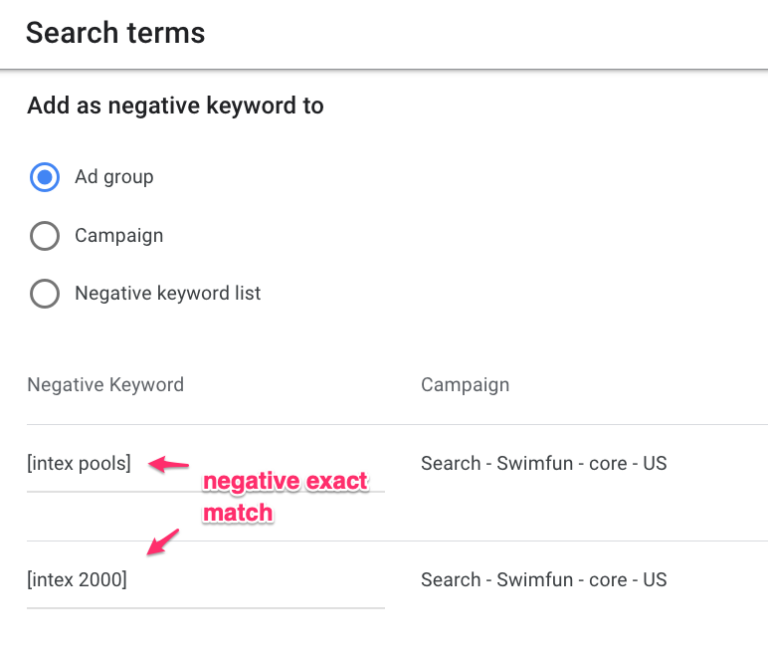 Negative Keyword Match Types: How To Use Them Effectively - Store Growers